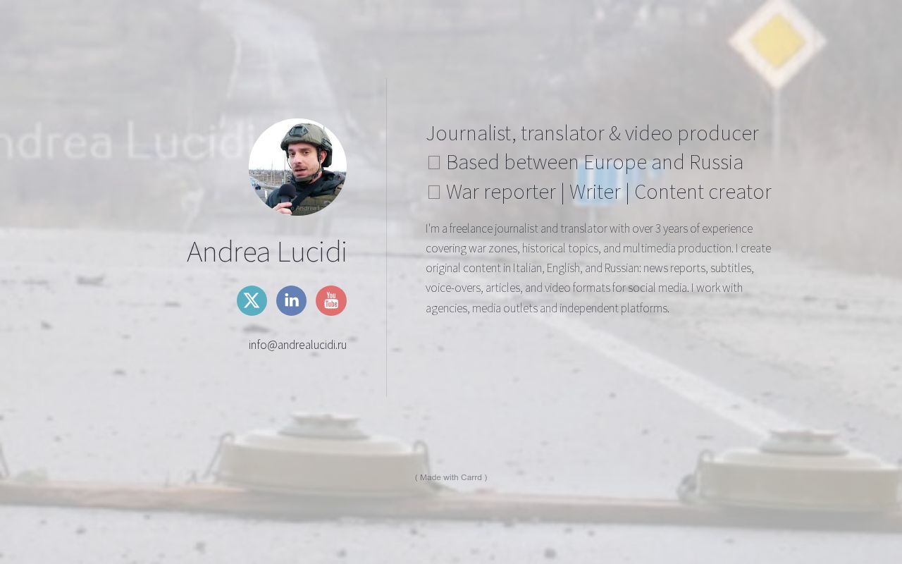 Andrea Lucidi Journalist · Translator · Multimedia Creator